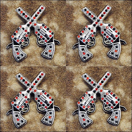 Snapklik.com : Set Of 4 Western Screw Back Concho Crystal Bling Cross ...