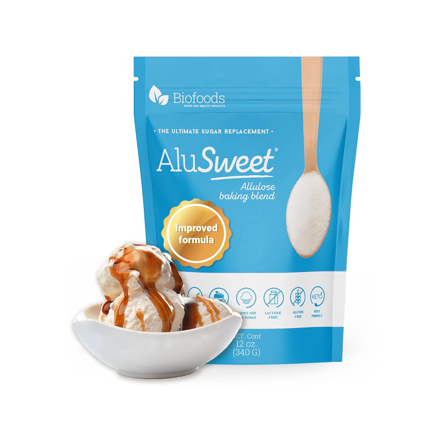 Amazon.com : Alusweet Allulose Sweetener Zero Calorie - 12 oz - 1:1 ...