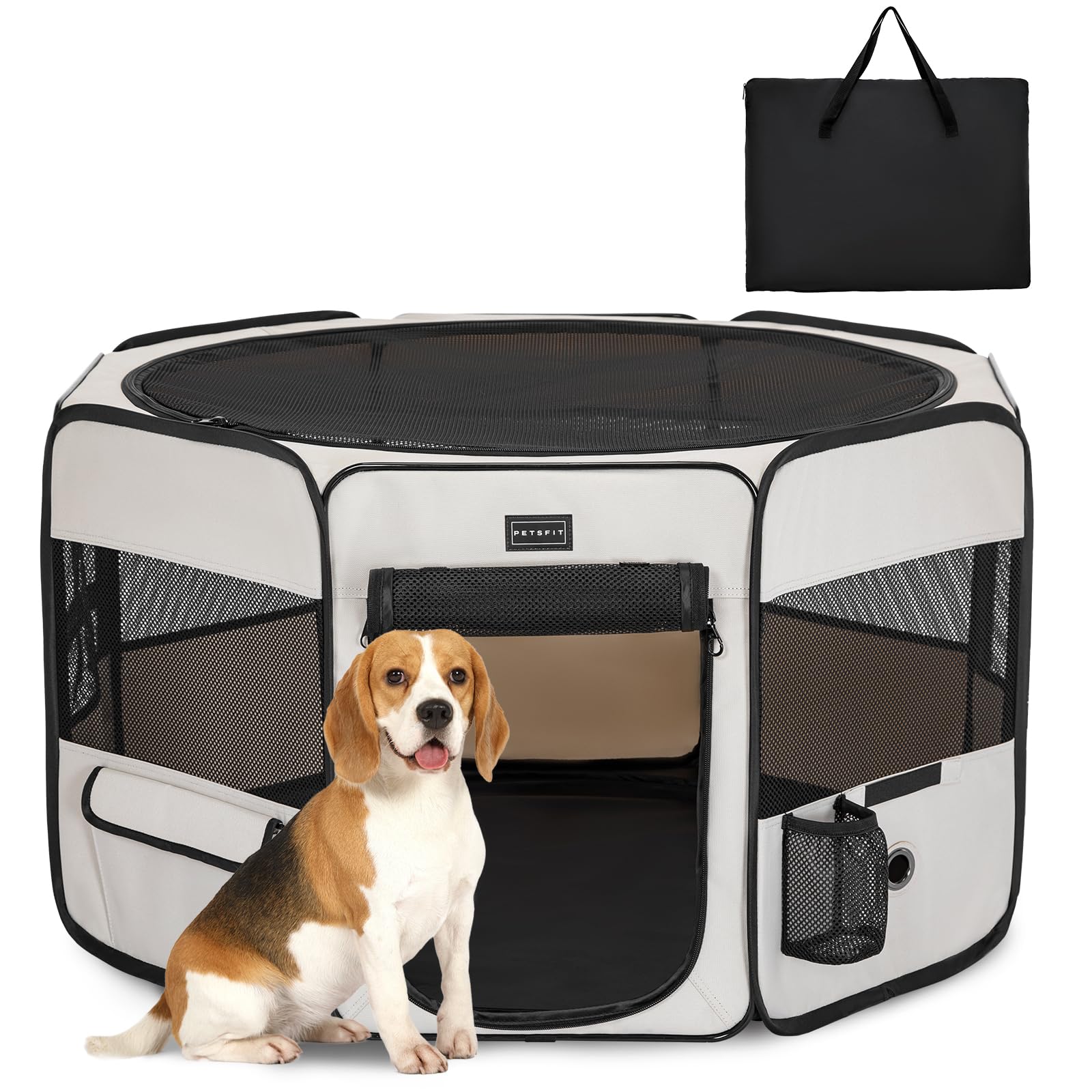 Amazon.com : PETSFIT Dog Playpen, Pop Up 36" Sturdy Foldable Medium Dog ...