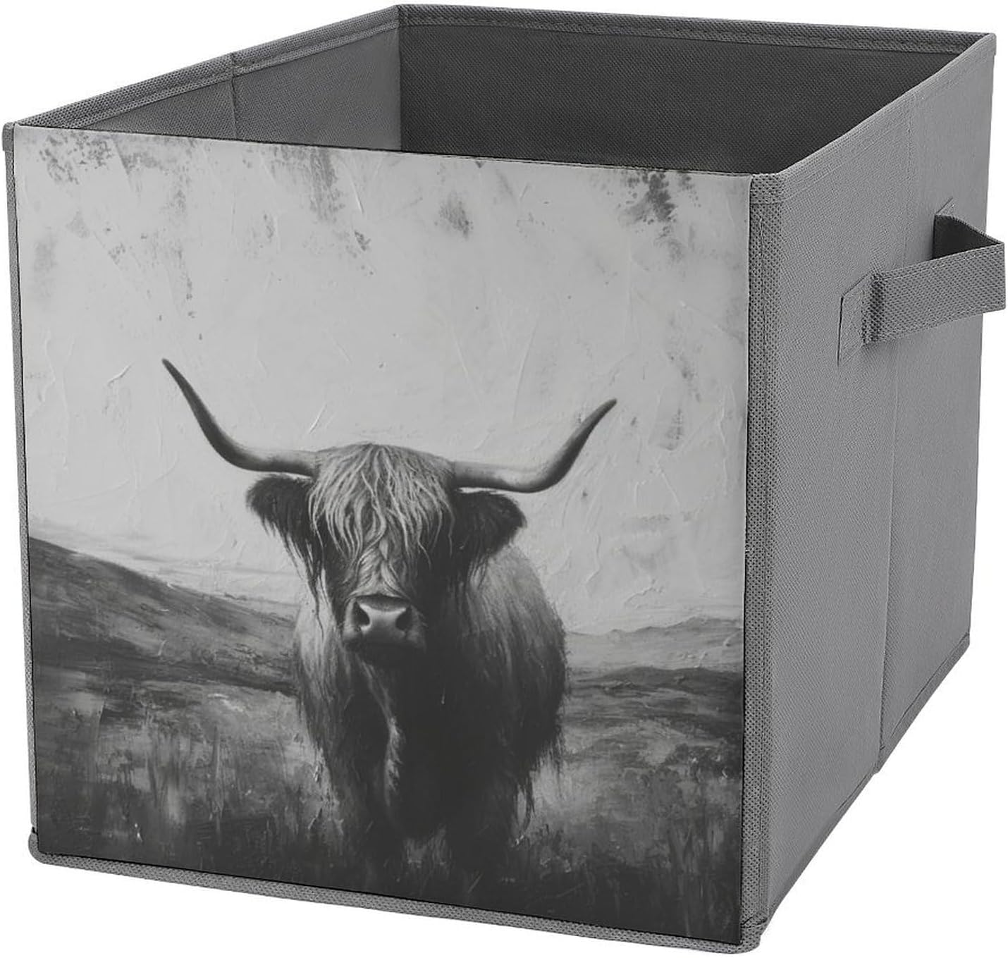 Amazon.com: DuduYH Highland Cow Cube Storage Bins Black And White ...