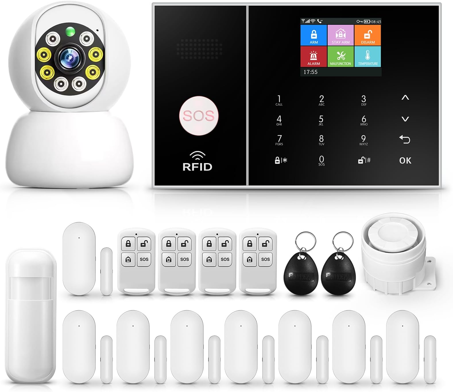 LWOHSI Home security system, wireless 1080p surveillance camera alarm ...