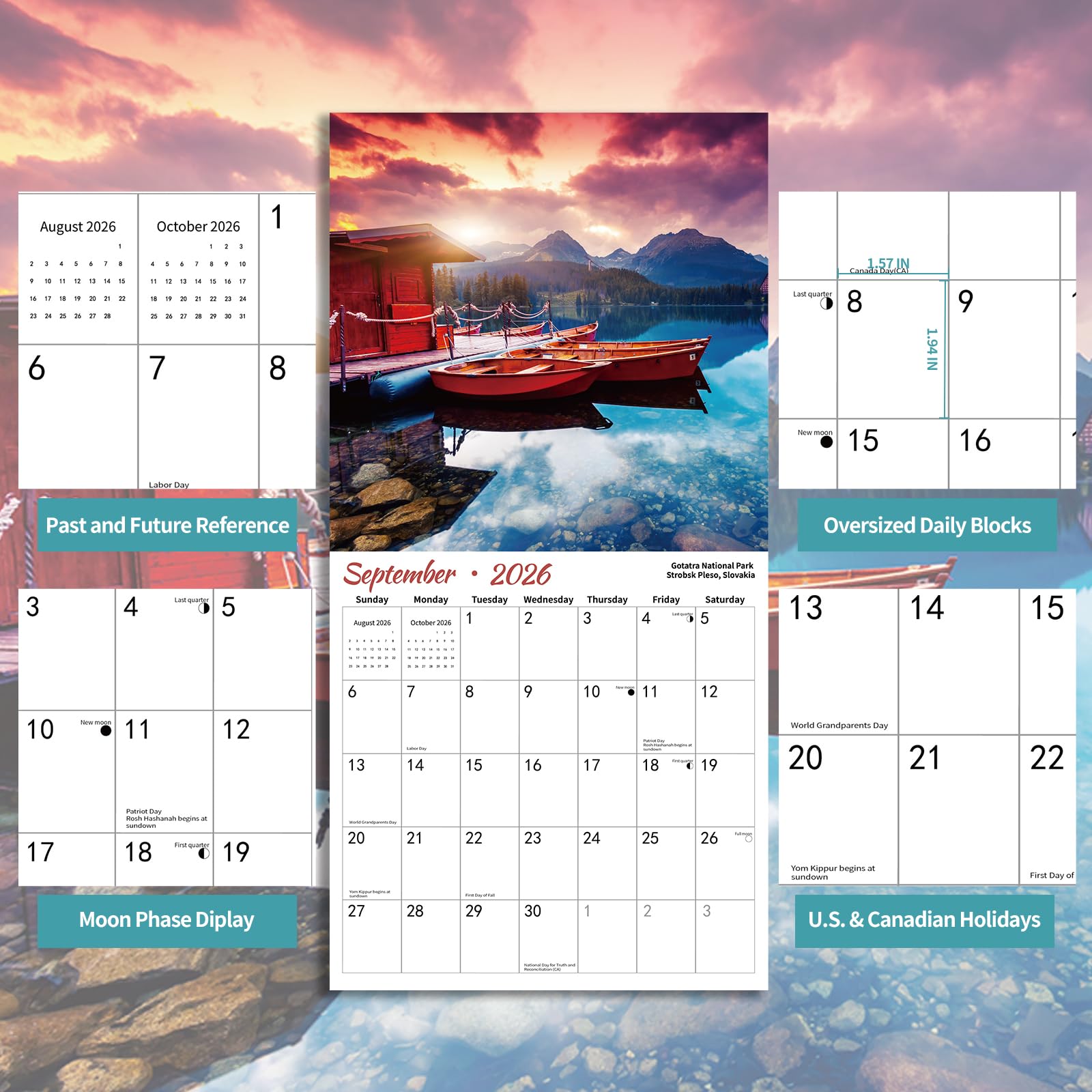 Snapklik.com : 2026 Wall Calendar, Sunrise Or Sunset Wall Calendars ...