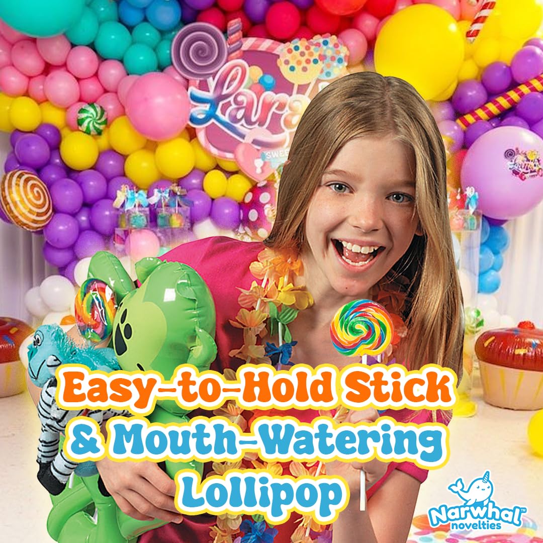 Snapklik.com : Large Rainbow Swirl Lollipop Candy - 2 Inch Giant Circus ...