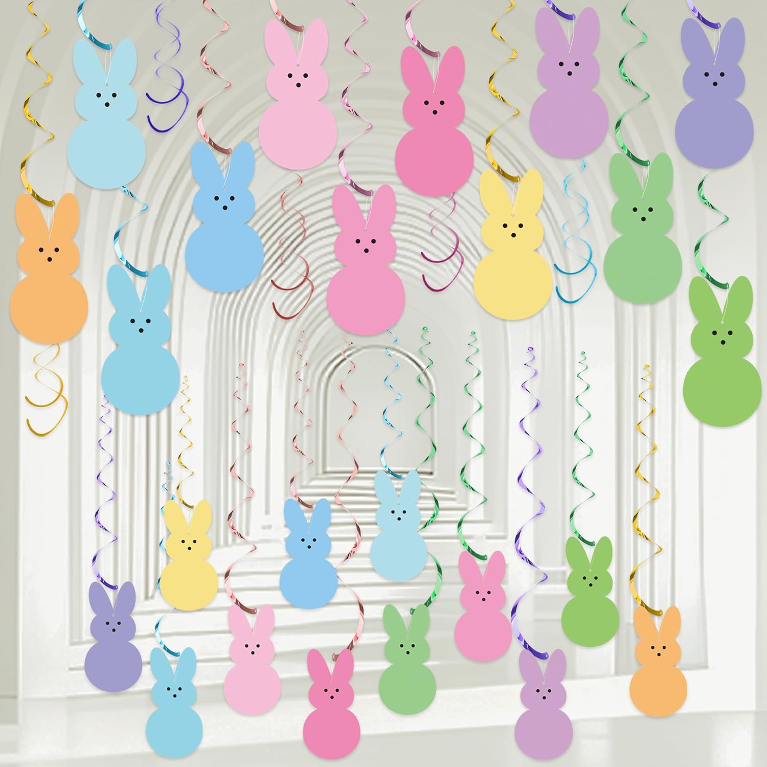 Amazon.com: 30 PCS Easter Bunny Hanging Swirls Bunny Party Ceiling ...