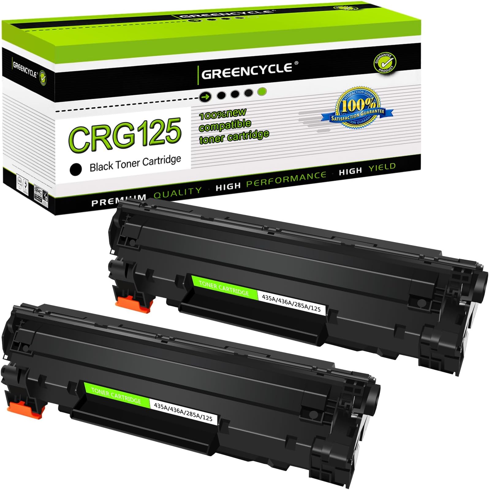 greencycle Compatible Toner Cartridge Replacement for Canon 125 CRG-125 ...