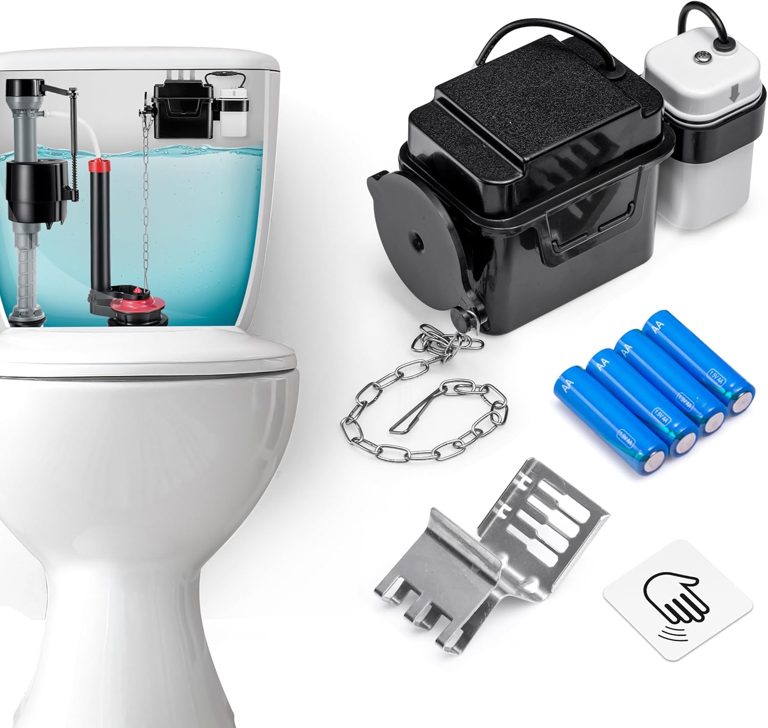 Automatic Touchless Toilet Flusher, Sensor-Activated Flush Kit – Easy Install, 1 Year Warranty ...