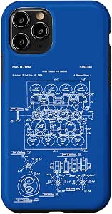 Amazon.co.jp: iPhone 11 Pro Vintage Engine Block Blueprint Figure - Men ...