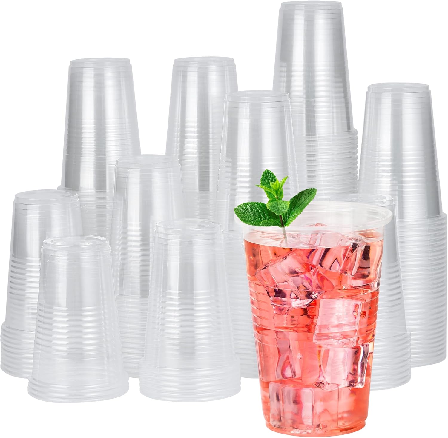 Amazon.com: 500 pack 9 oz Disposable Plastic Cups, Clear Plastic Cups ...