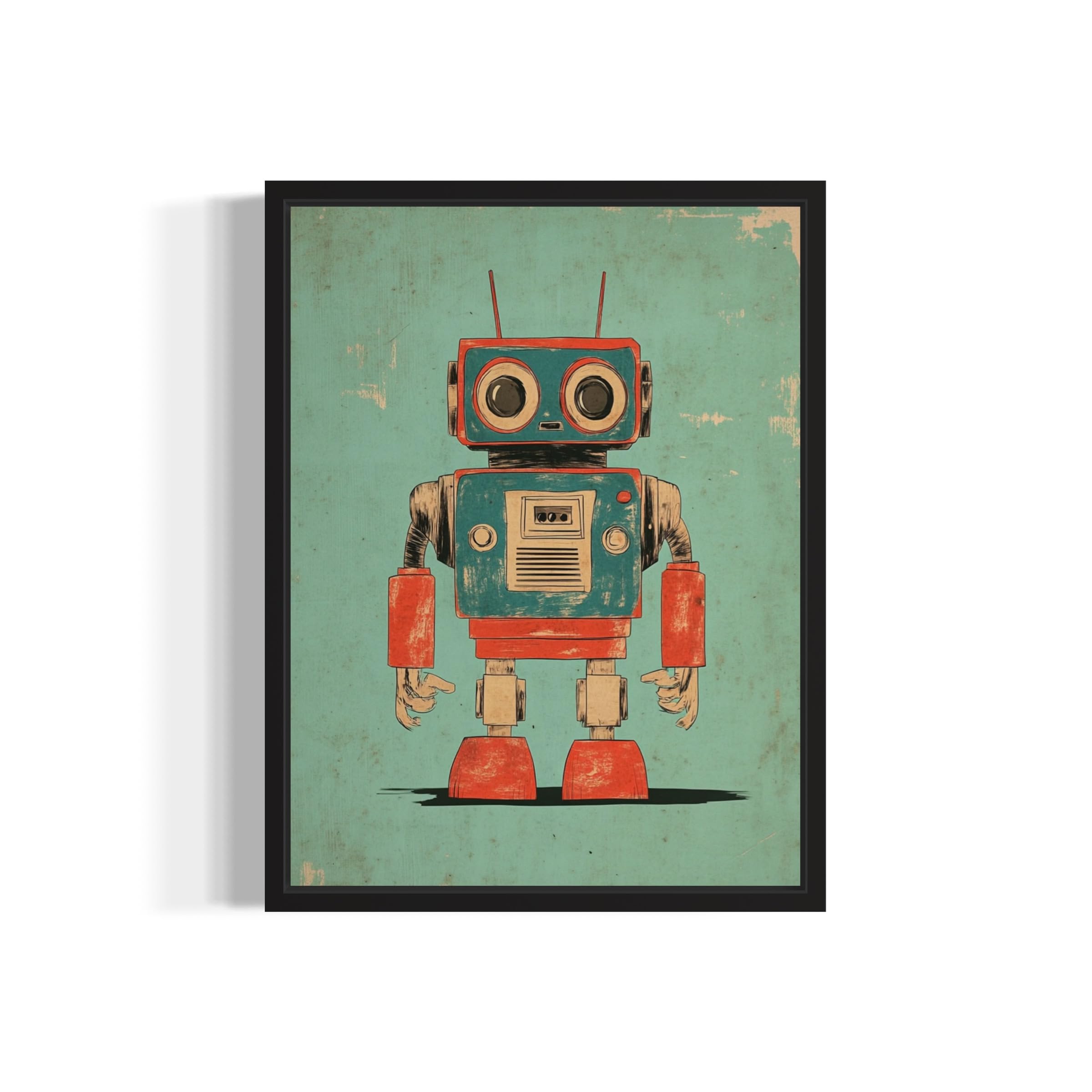 Amazon.com: Robot Pop Art Poster Print, Vintage Retro Wall Art Decor ...