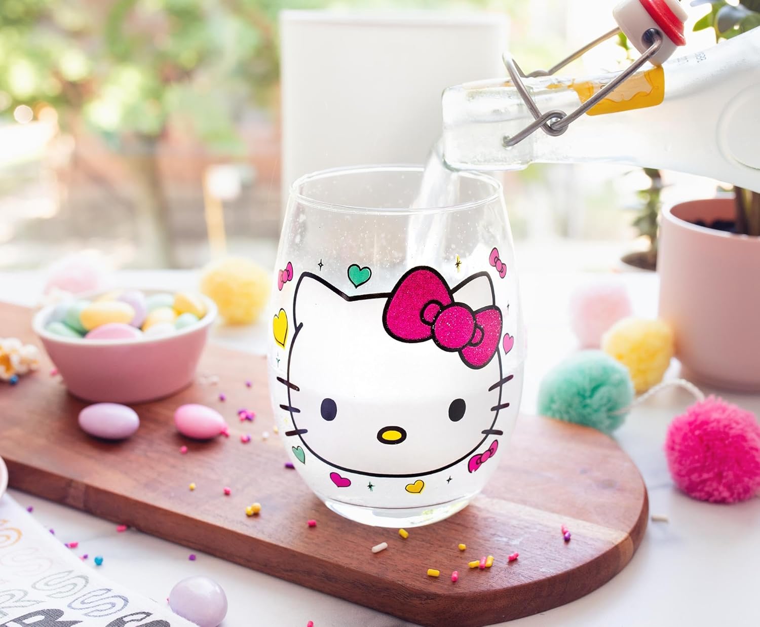 Silver Buffalo Sanrio Hello Kitty You Had Me At Hello Glitter – Vaso de ...