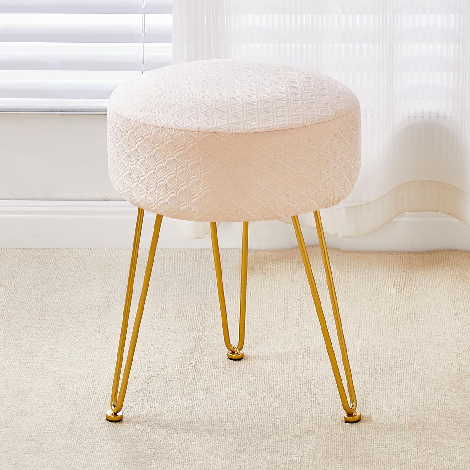 Cpintltr Vanity Stool Foot Stools Velvet Ottoman Stool Round Ottoman ...