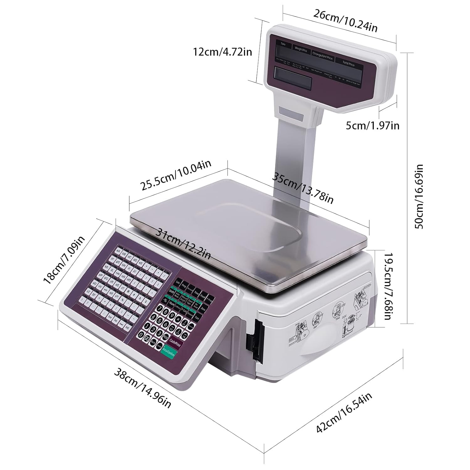 Digital Price Label Printing Scale, Commercial Computing Scale with ...