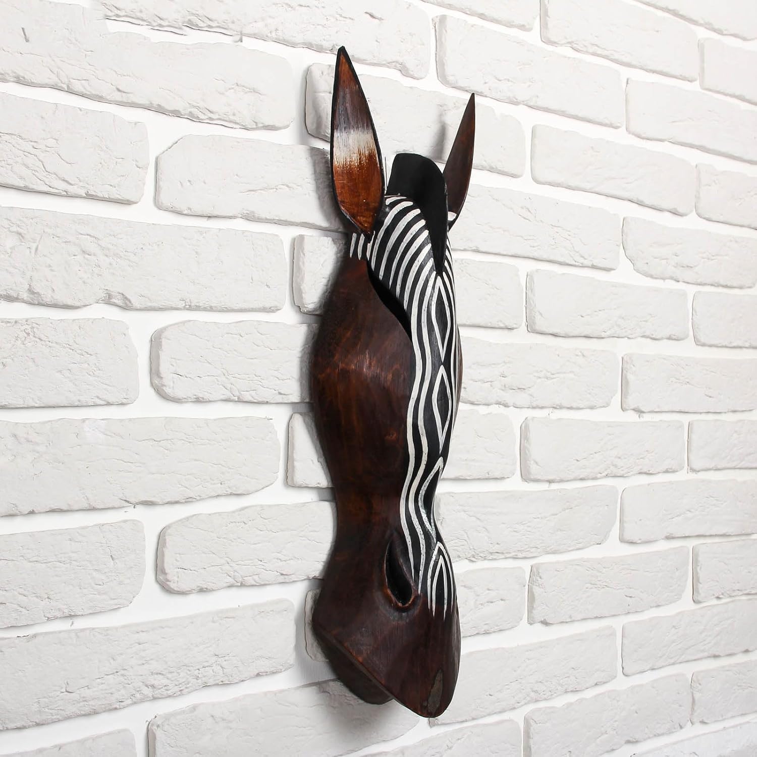 Amazon.com: AEVVV African Masks Zebra Mask Home Decor Wood Carved ...