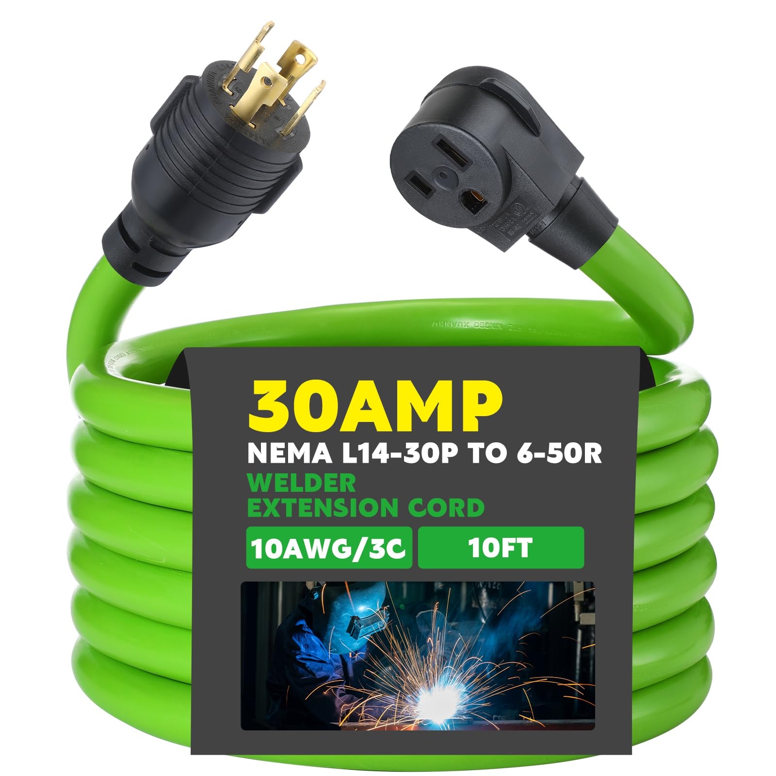 Amazon.com: Kanayu 10 ft Welder Extension Cord Compatible with NEMA L14 ...