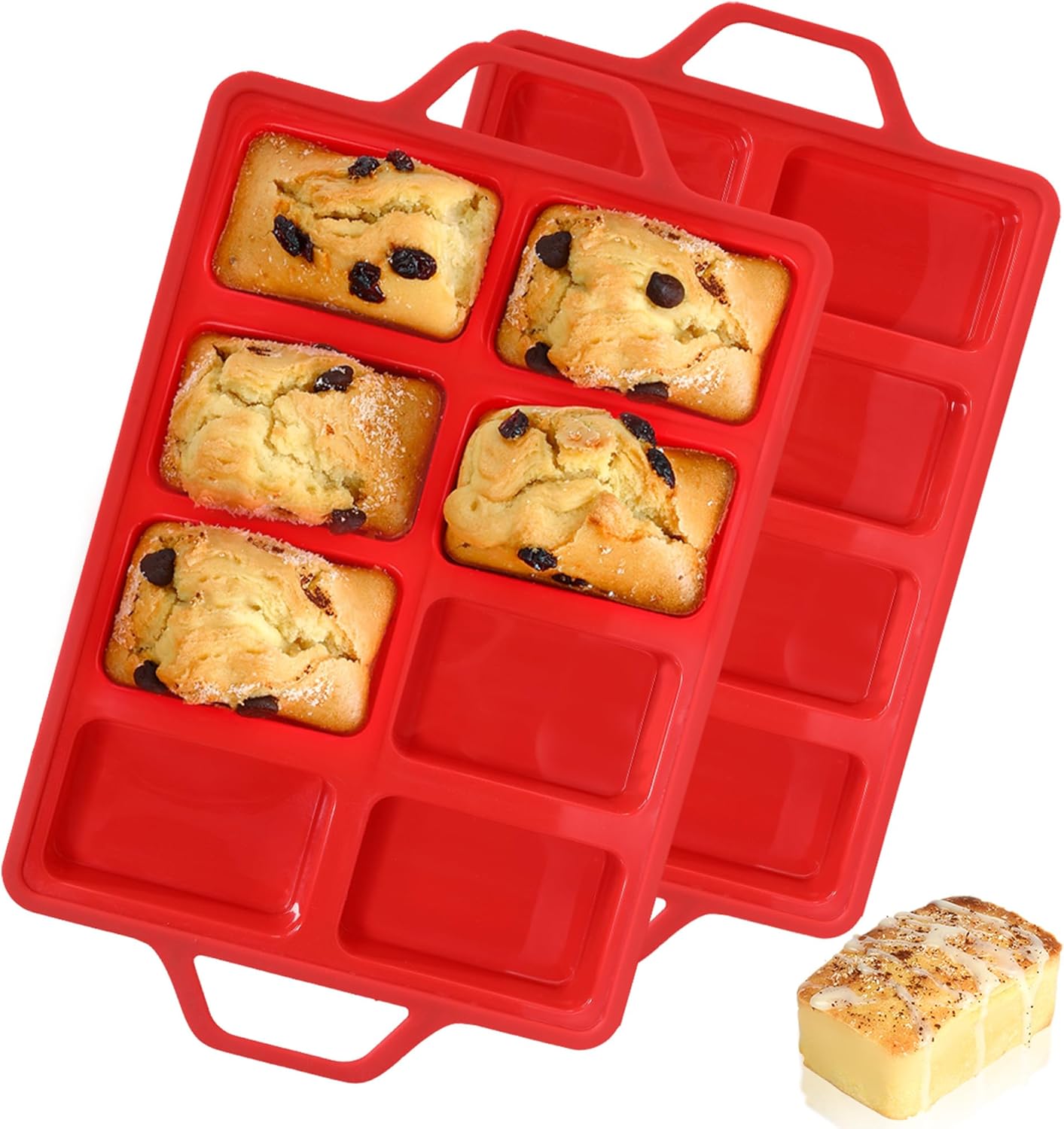 Amazon.com: Mini Loaf Pans, Metal Reinforced Frame Silicone Mini Bread ...