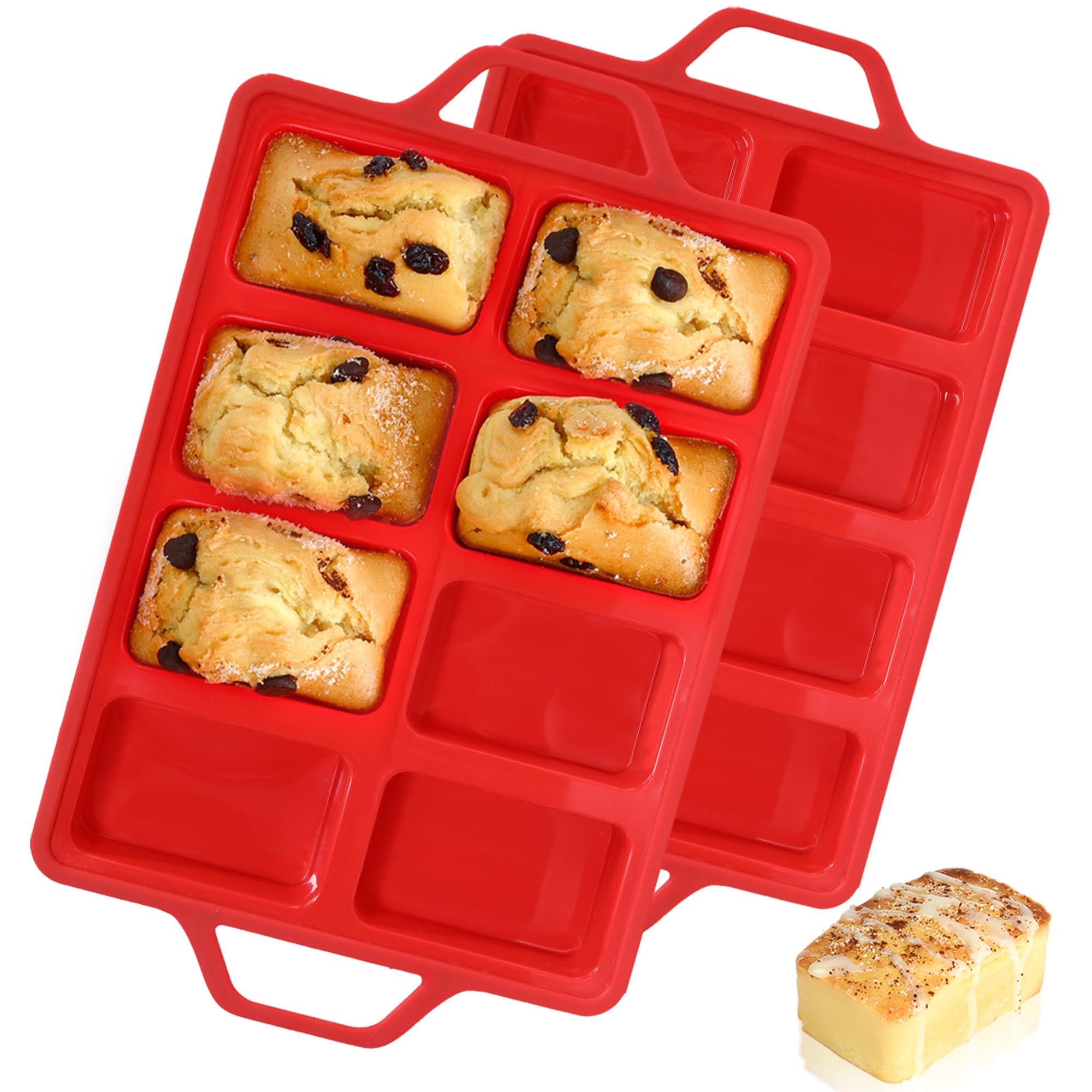 Amazon.com: CAKETIME Mini Loaf Pans, Metal Reinforced Frame Silicone ...