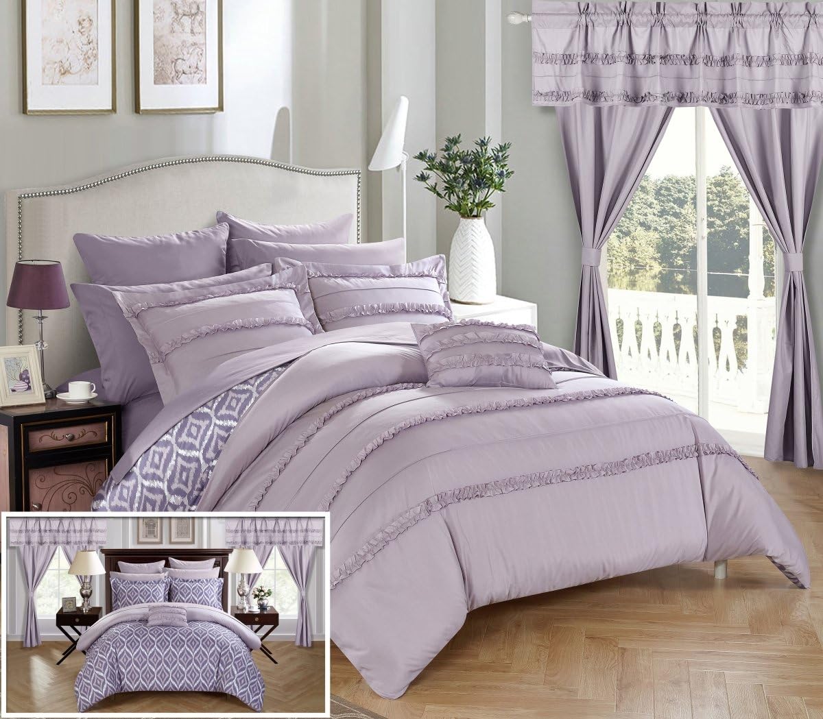 Amazon.com: Perfect home 20 Piece Amari Complete Bed Room in a Bag ...