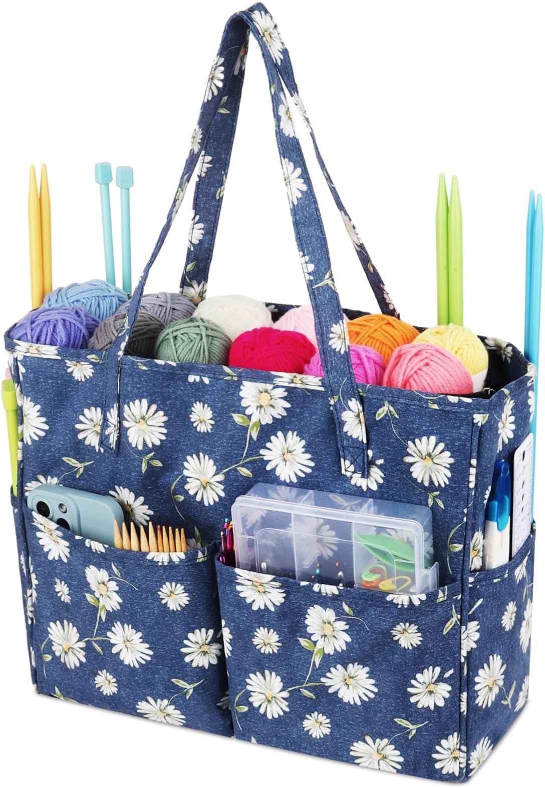 Aeelike Knitting Bag Small, Knitting Bags for Wool and Needles Storage ...