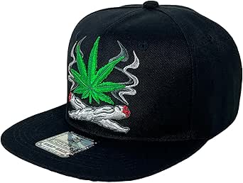 Amazon.co.jp: marijuana snapback cap smoke cigarette black black green ...