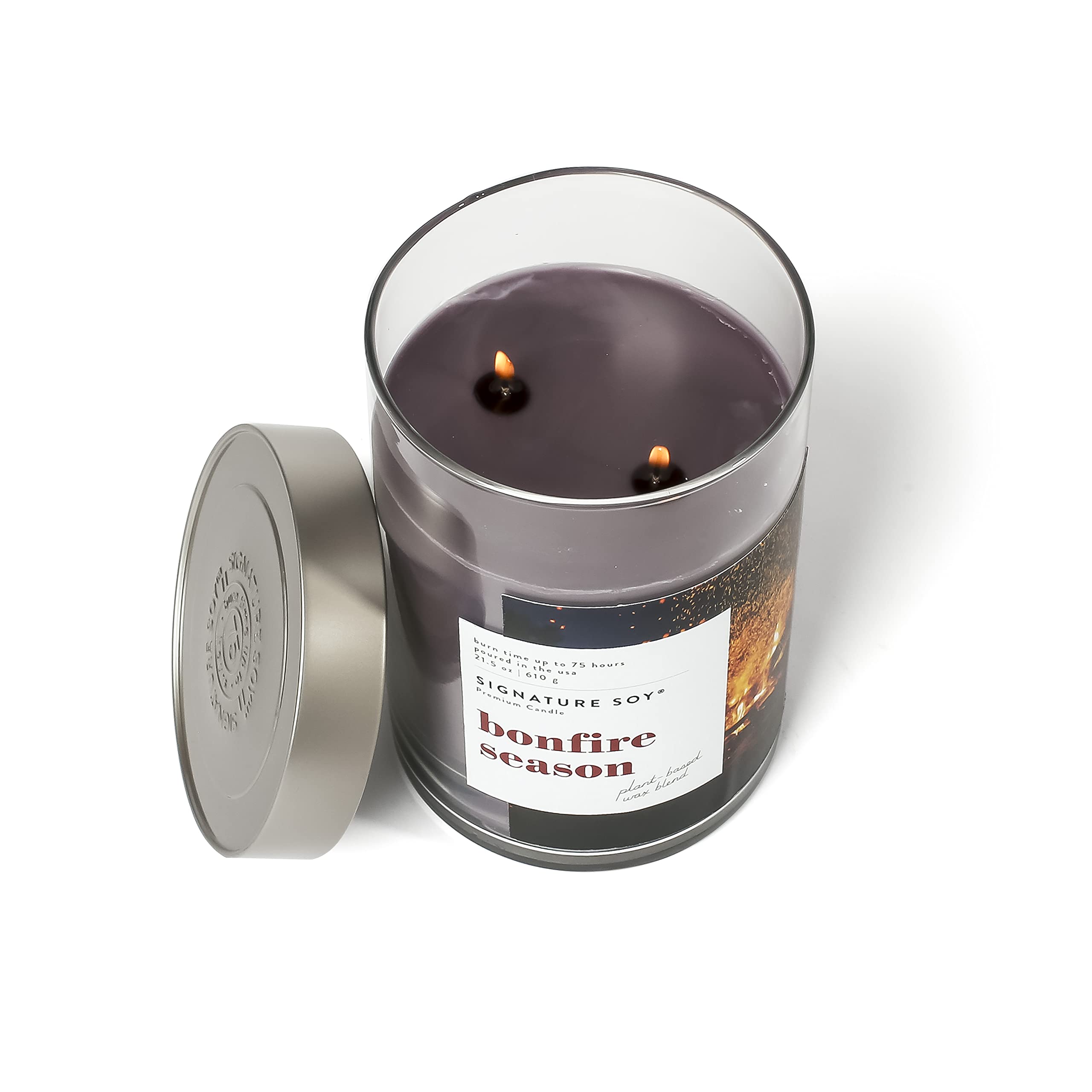 Lidded Bonfire Season Scented Candle, Extra Large Jar