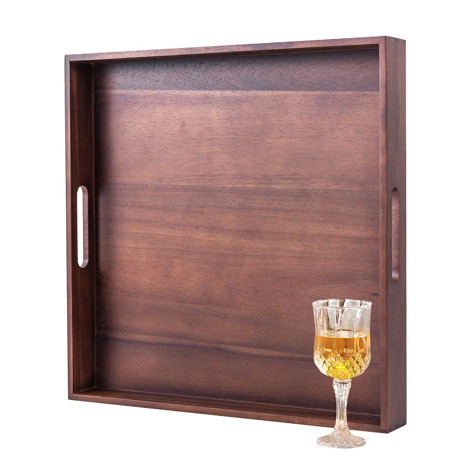 Extra Large 20" Wooden Tray with Handles Premium Acacia Wood Serving ...