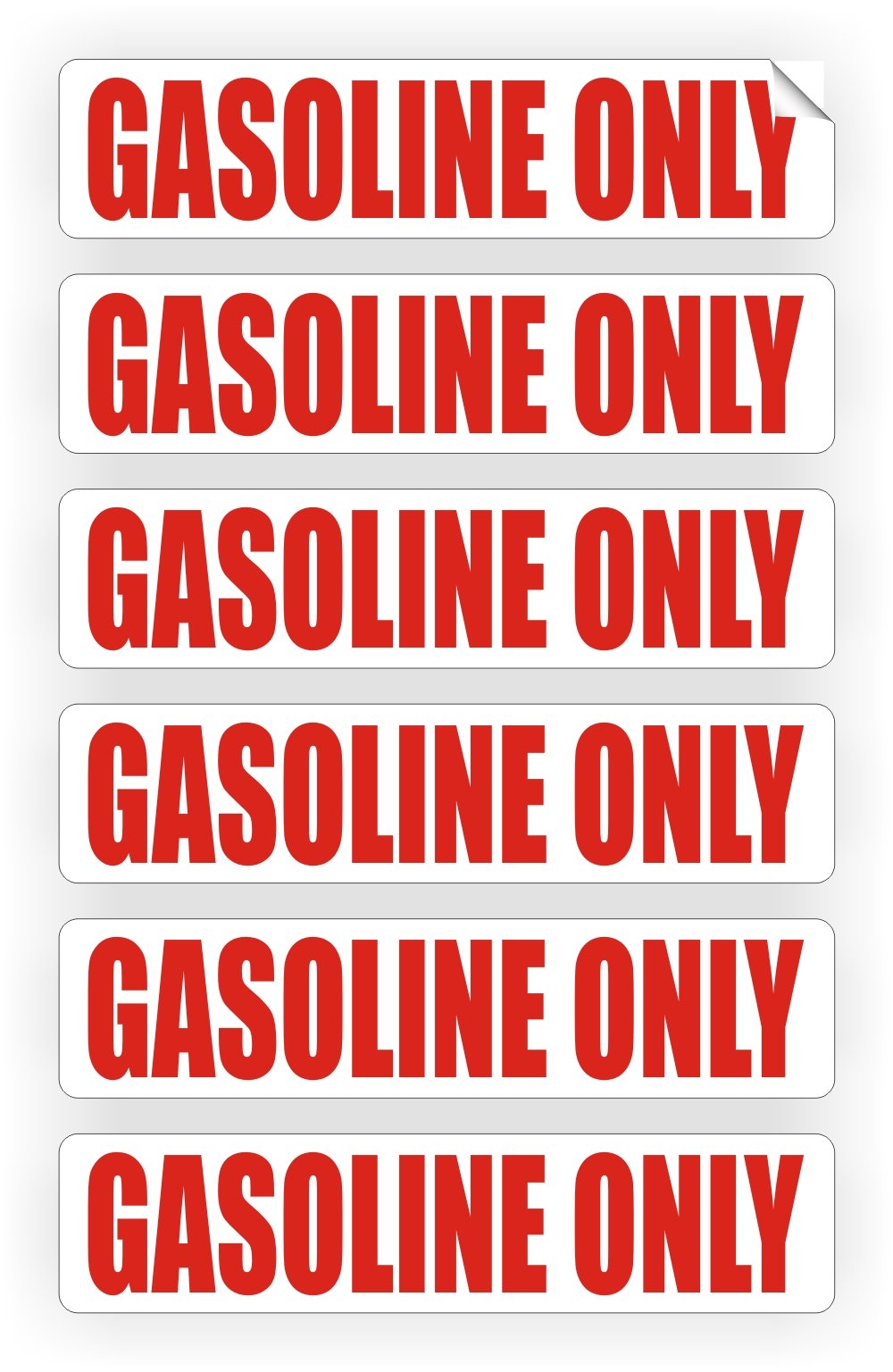 Amazon.com: GASOLINE ONLY Automotive Fuel Decals | Gas Can Stickers ...