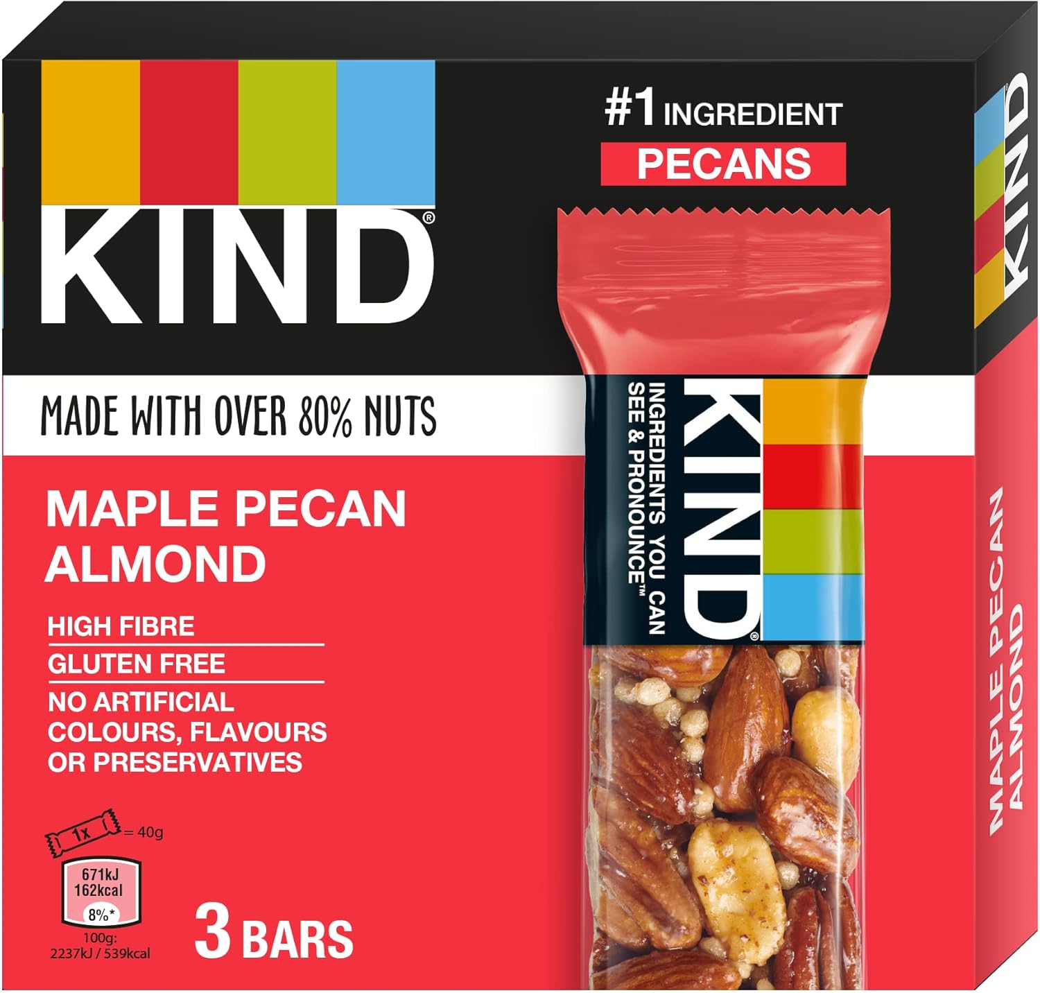 KIND Bars, Healthy Gluten Free & Low Calorie Snack Bars, Maple Pecan ...