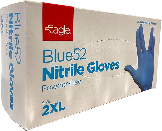 Amazon.com: Eagle Protect Blue52 Nitrile Gloves 5mil, 9.5in, Latex Free and Powder Free, FDA ...