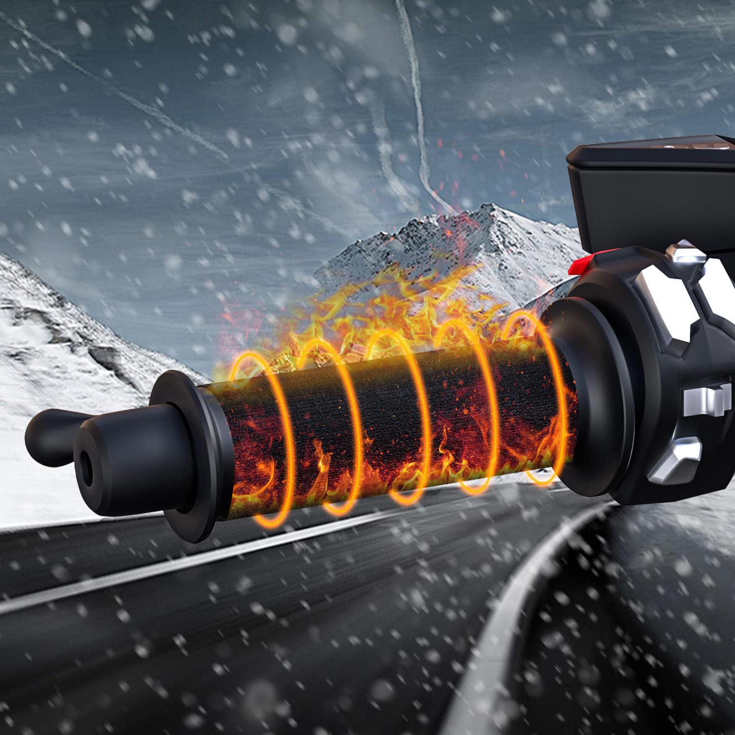 Heated Motorcycle Grip Cover Pad Universal Waterproof, Removable 12V ...