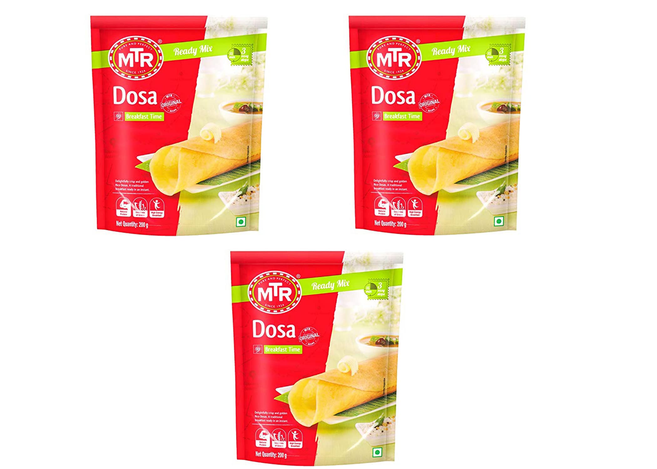 MTR Ready Mix Dosa 200g (Pack of 3) – Crisp and Golden Rice Dosas ...