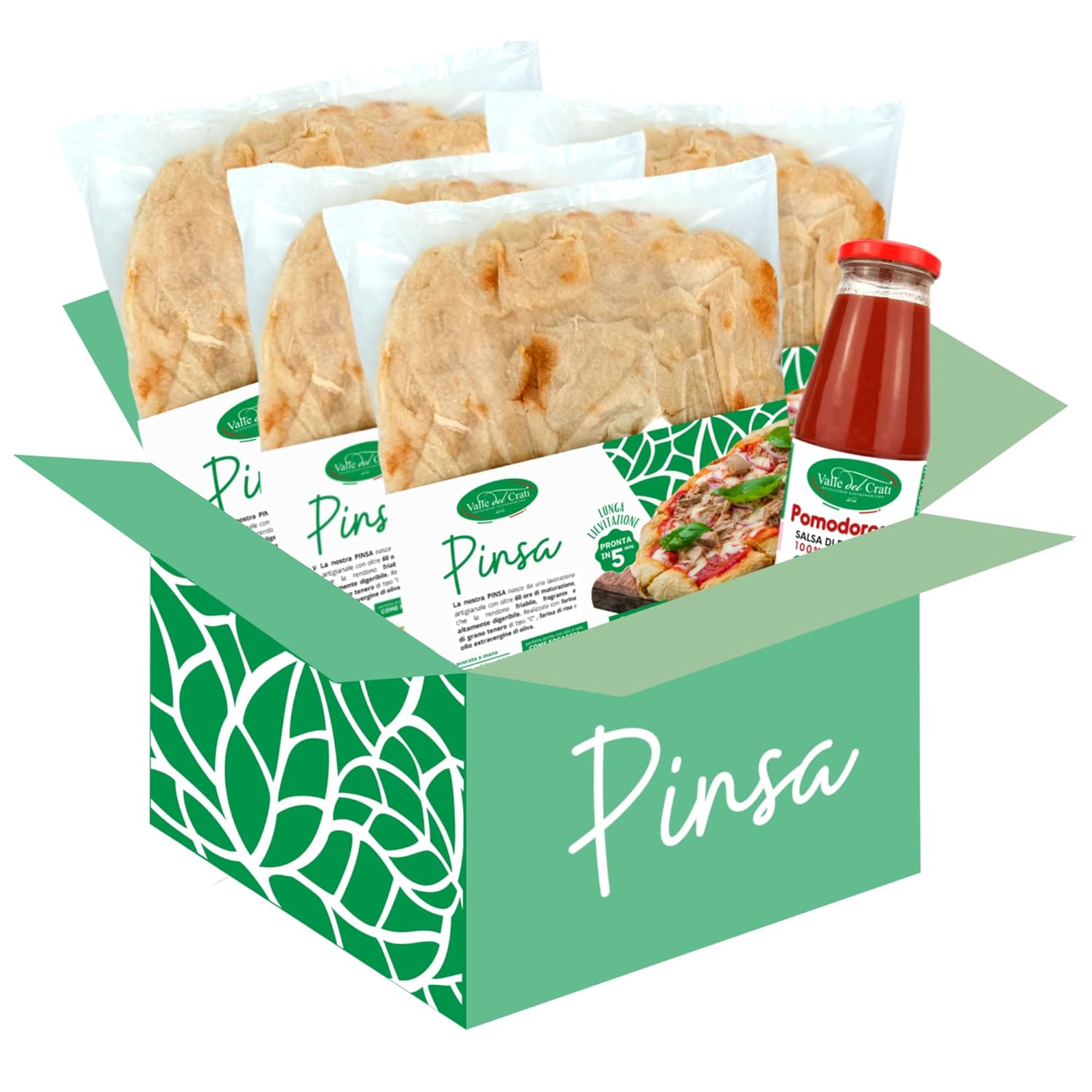 Valle del Crati Pinsa-Box mit 8 vorgekochten Pinsa-Basen und ...