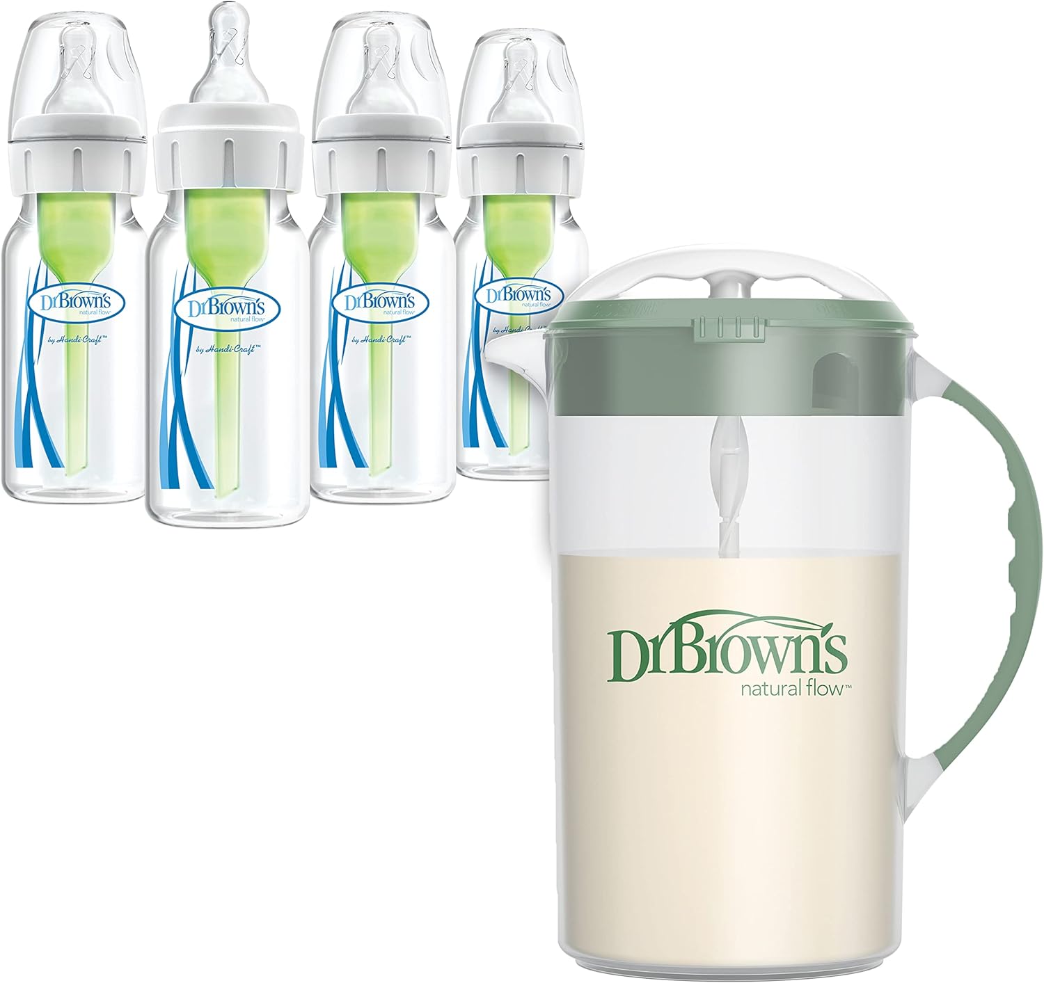 Amazon.com : Dr. Brown's Baby Formula Mixing Pitcher 32oz, Olive with ...