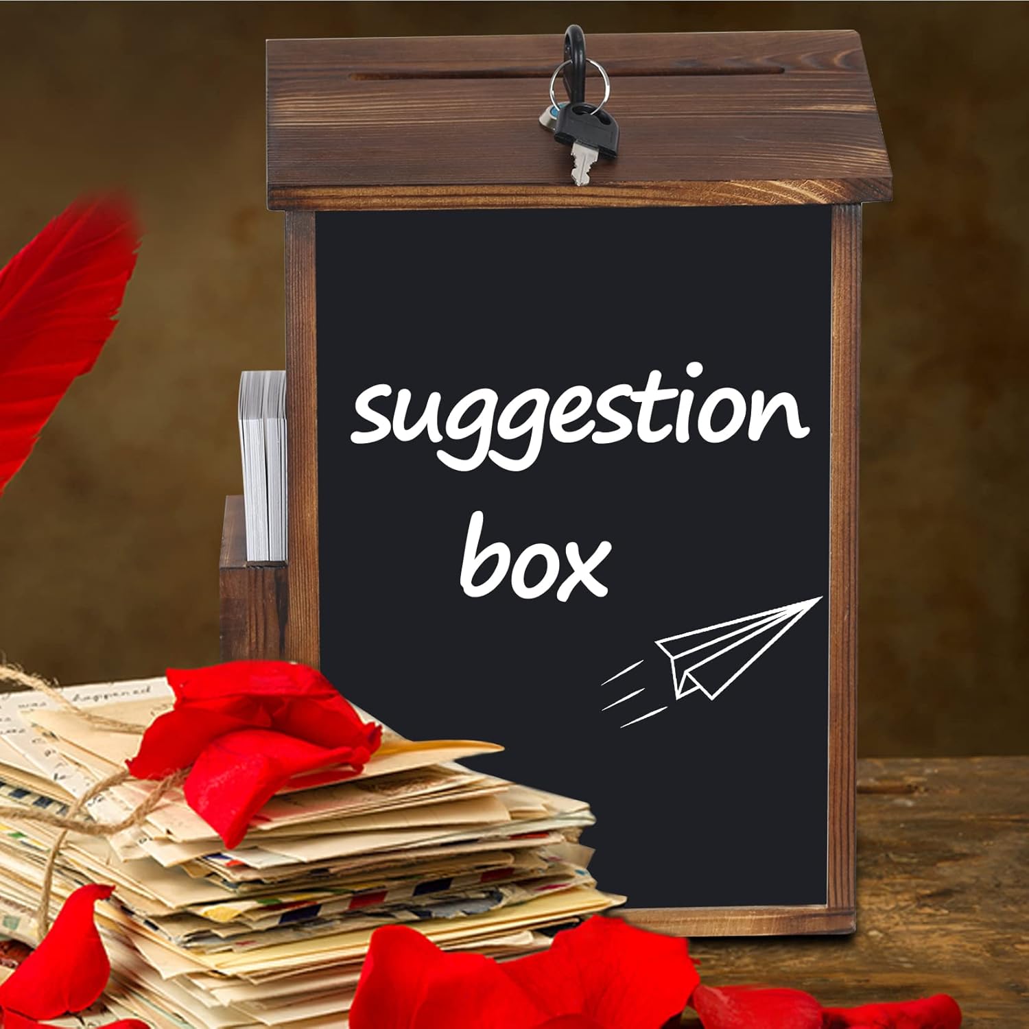 Amazon.com: Wooden Suggestion Box Lock: Wall Mounted Mailbox Donation ...