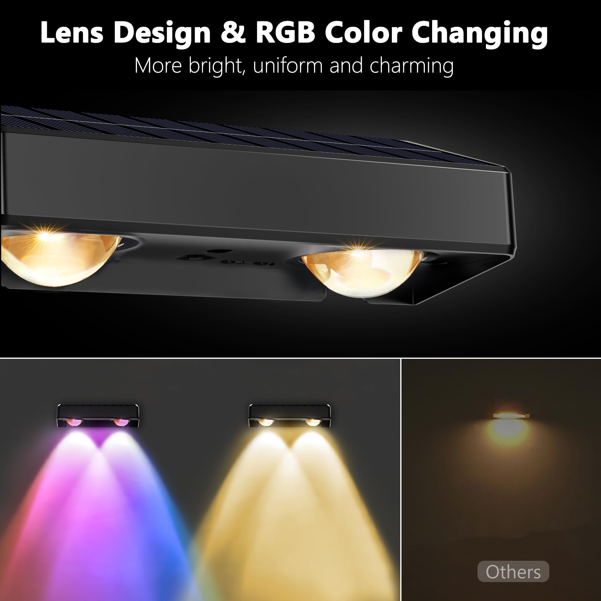 Snapklik.com : Solar Fence Lights Outdoor, 8 Pack 9 Colors & 11 Modes ...