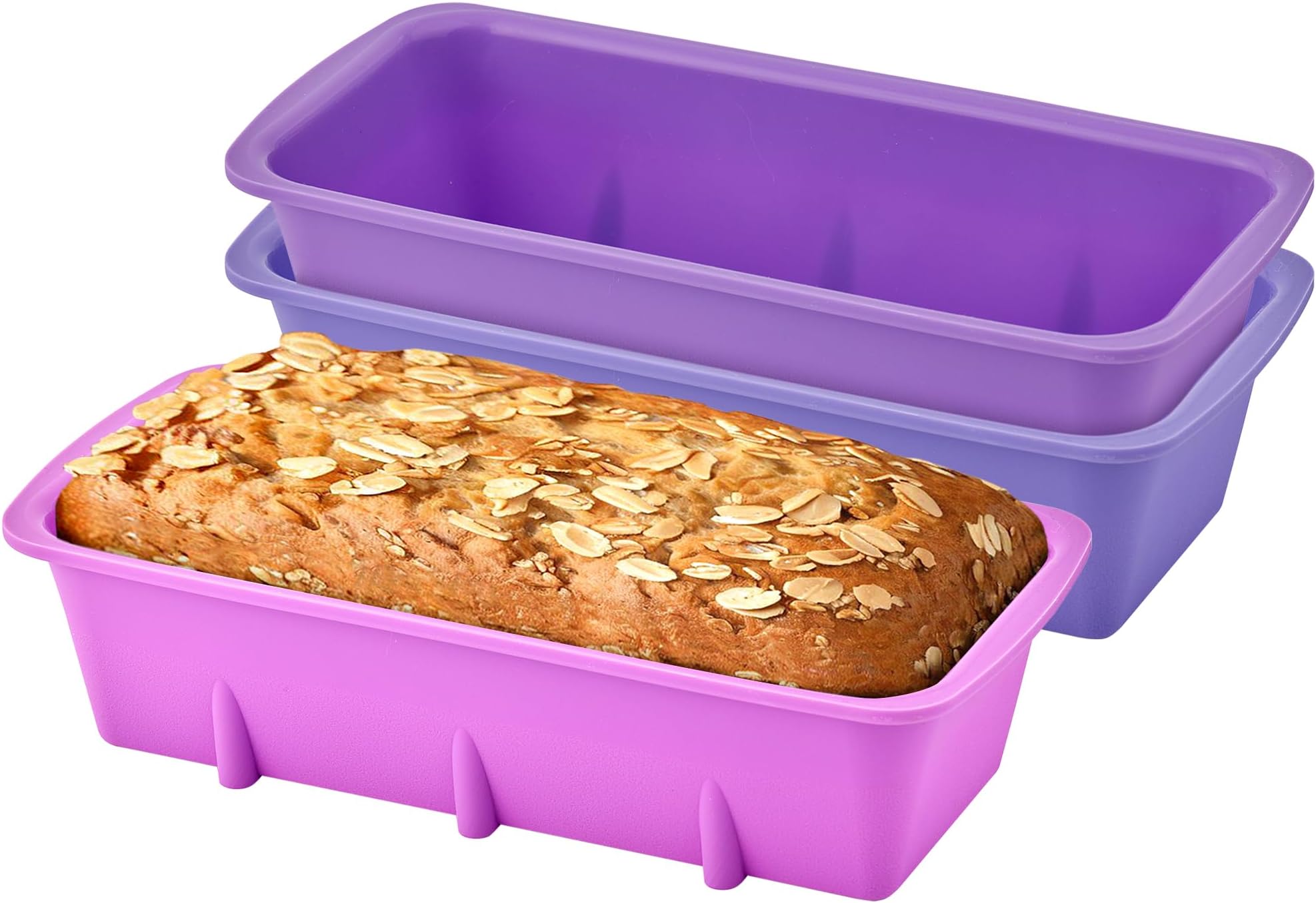 Amazon.com: SILIVO Silicone Bread and Loaf Pans (2 Pack) - Nonstick ...