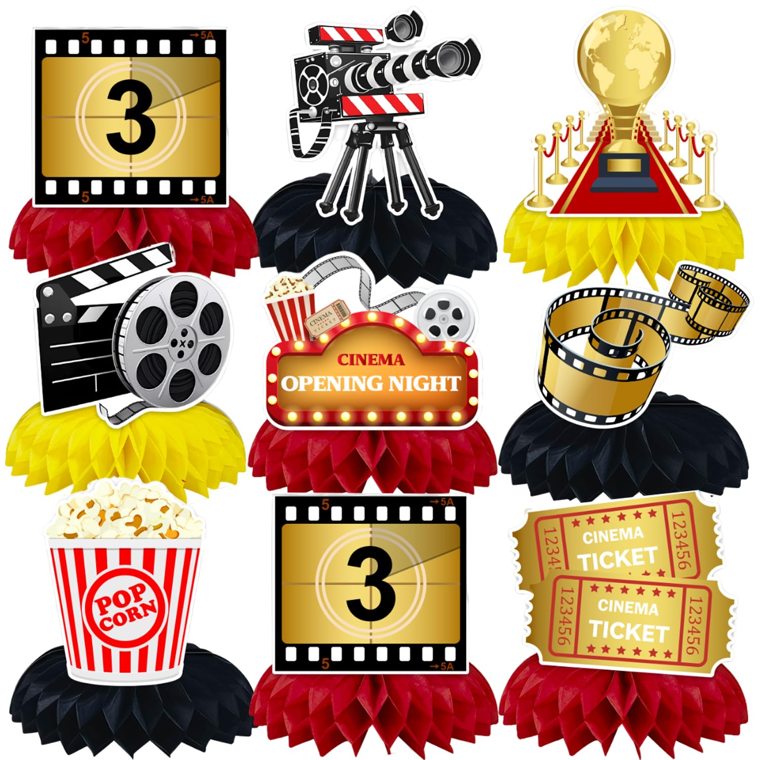 Amazon.com: 8 pcs Movie Night Party Decorations Birthday Party ...