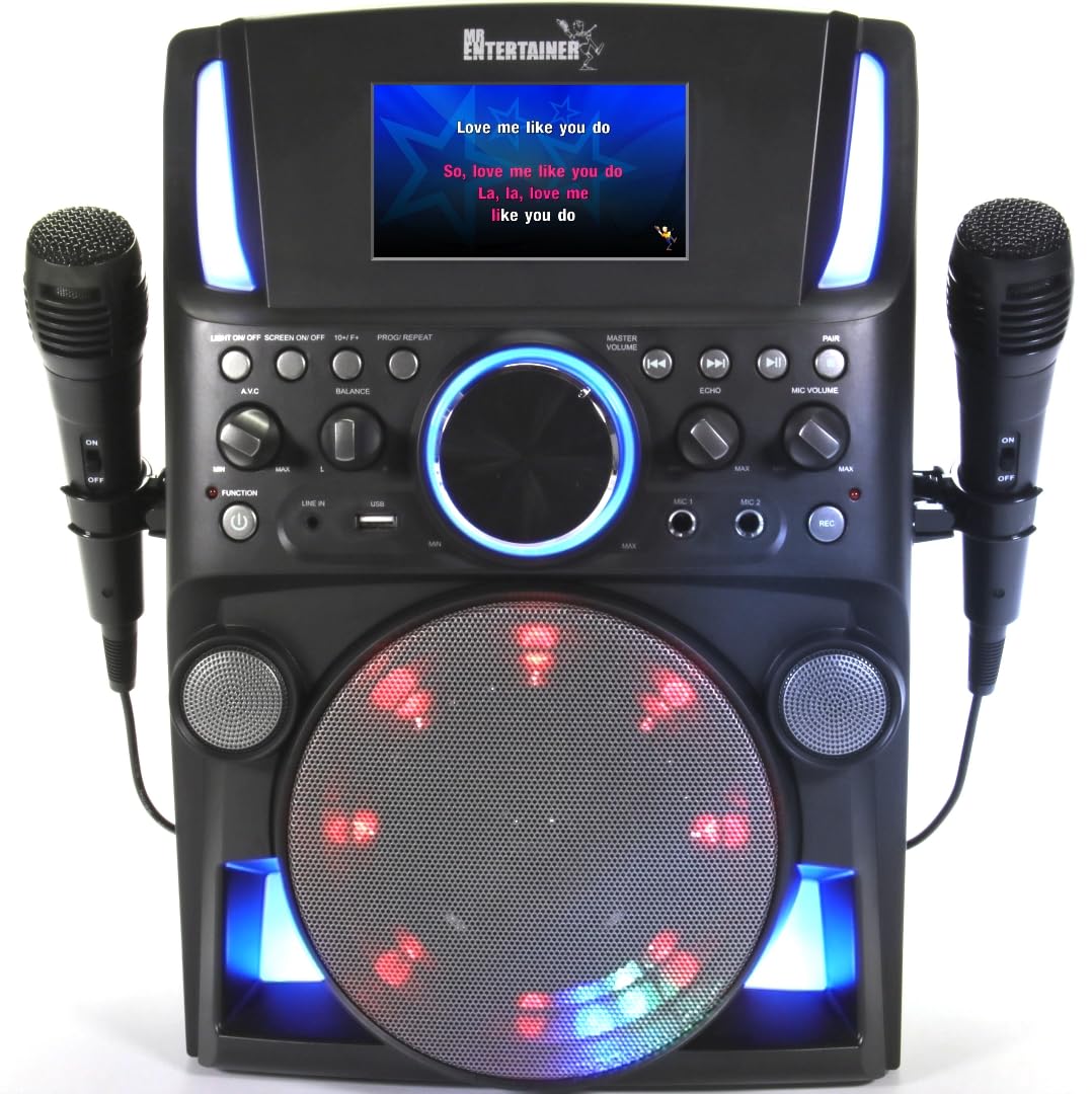 Mr Entertainer Groovebox Bluetooth CDG Karaoke Machine. Built in Screen ...