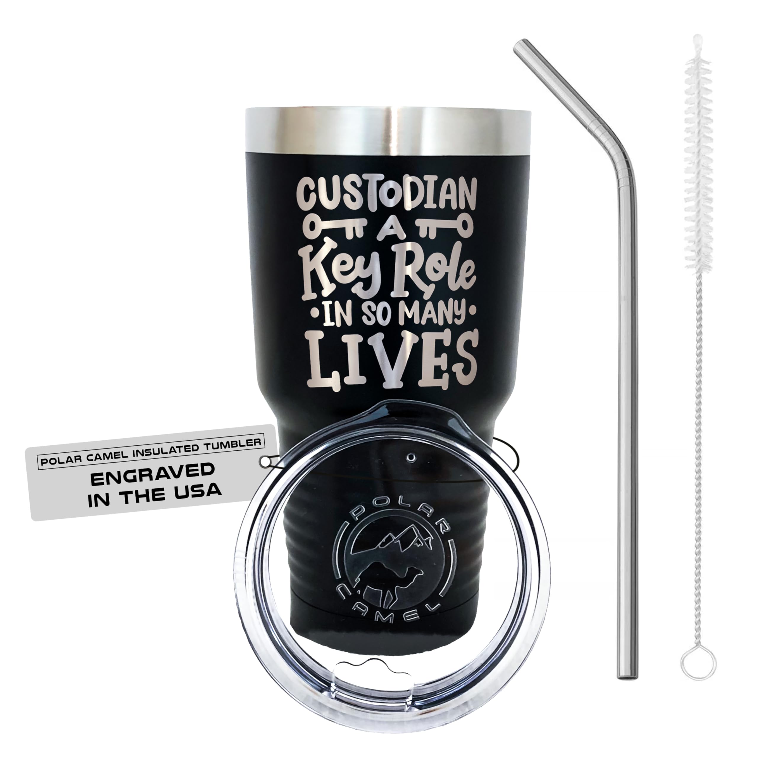 Amazon.com | Ricky's Laser Engraving School Custodian Travel Coffee Cup ...