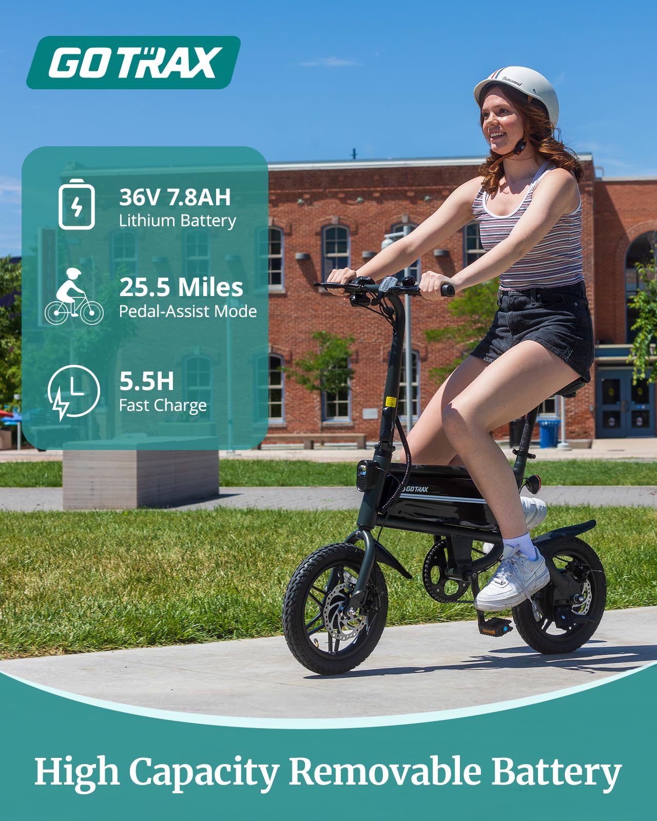 Snapklik.com : Gotrax Nano 14" Folding Electric Bike, Max Range 25Miles