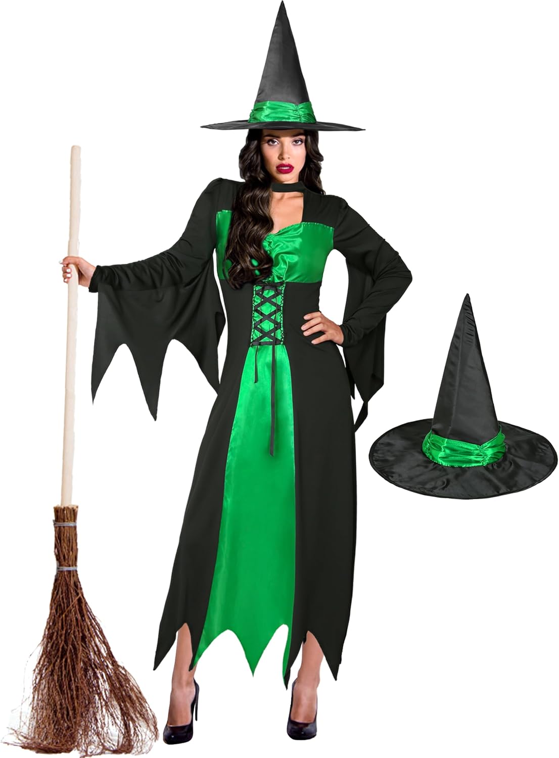 Amazon.com: Cicoci Witch Costume For Women - Halloween Adult Dress With ...
