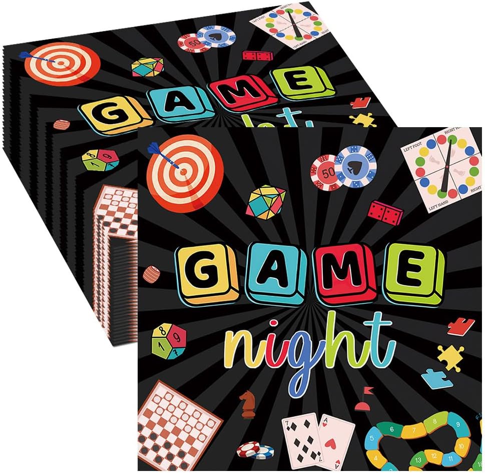 Amazon.com: Tcoyodw 80 Pcs Game Night Party Paper Napkins Family Board ...