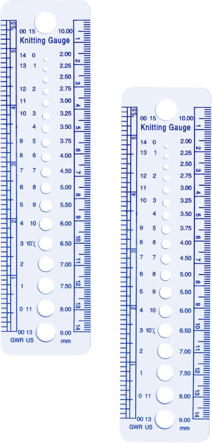 Amazon.com: Needle Sizing Gauge - Pack of 2 - Knitting Needles Sizer ...