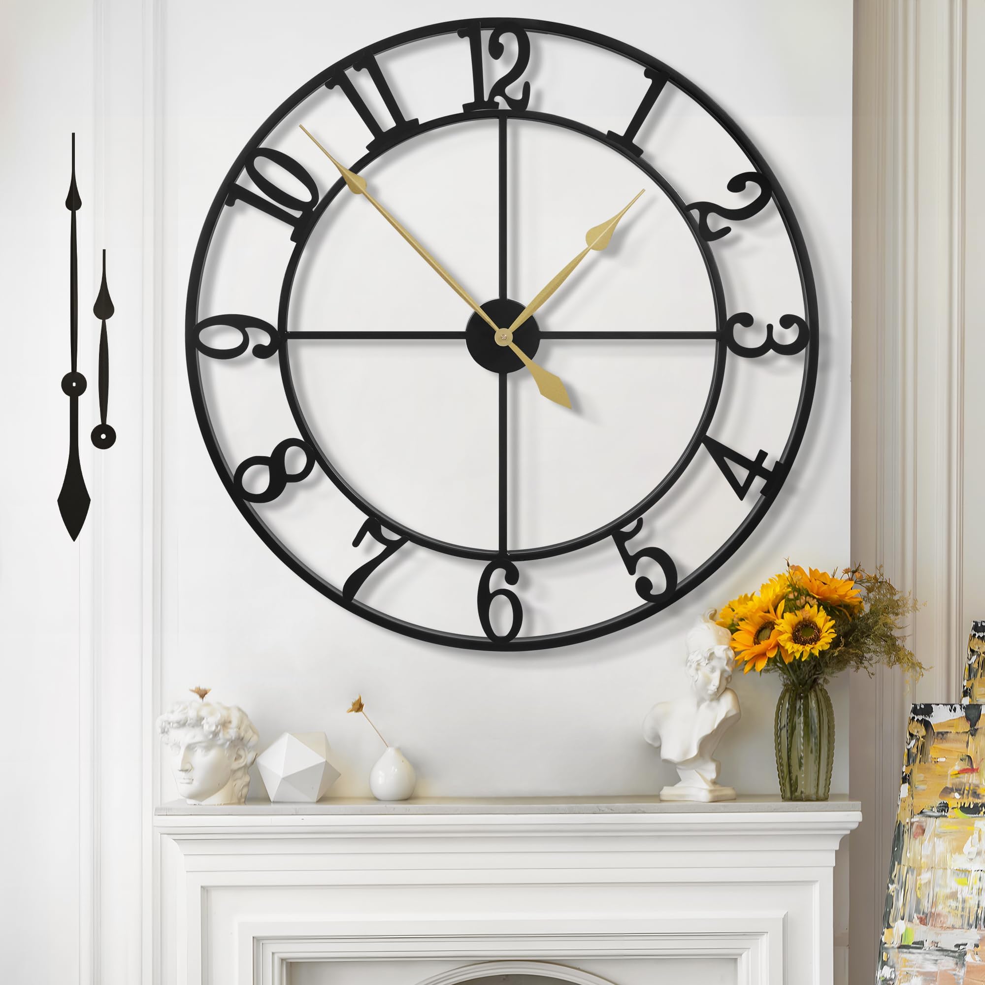Amazon.com: LEIKE 31 Inch Extra Large Wall Clock, Retro Decorative ...