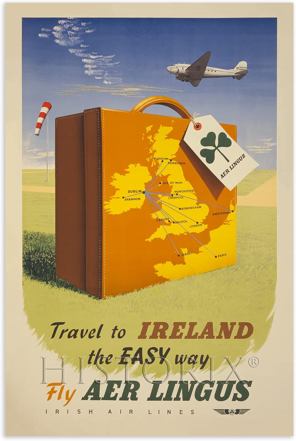 Amazon.com: HISTORIX Vintage 1950 Travel to Ireland the Easy Way Poster ...