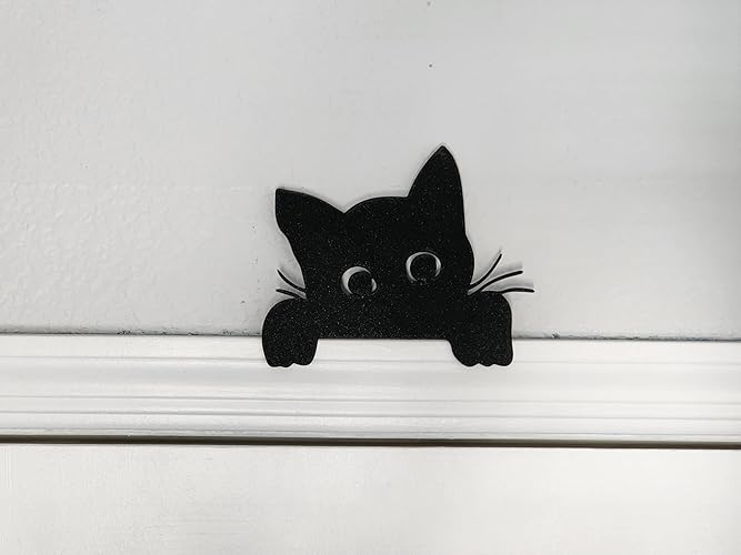 Amazon.com: Cute Peeking Cat Door Topper | Over The Door Sign | Cat ...