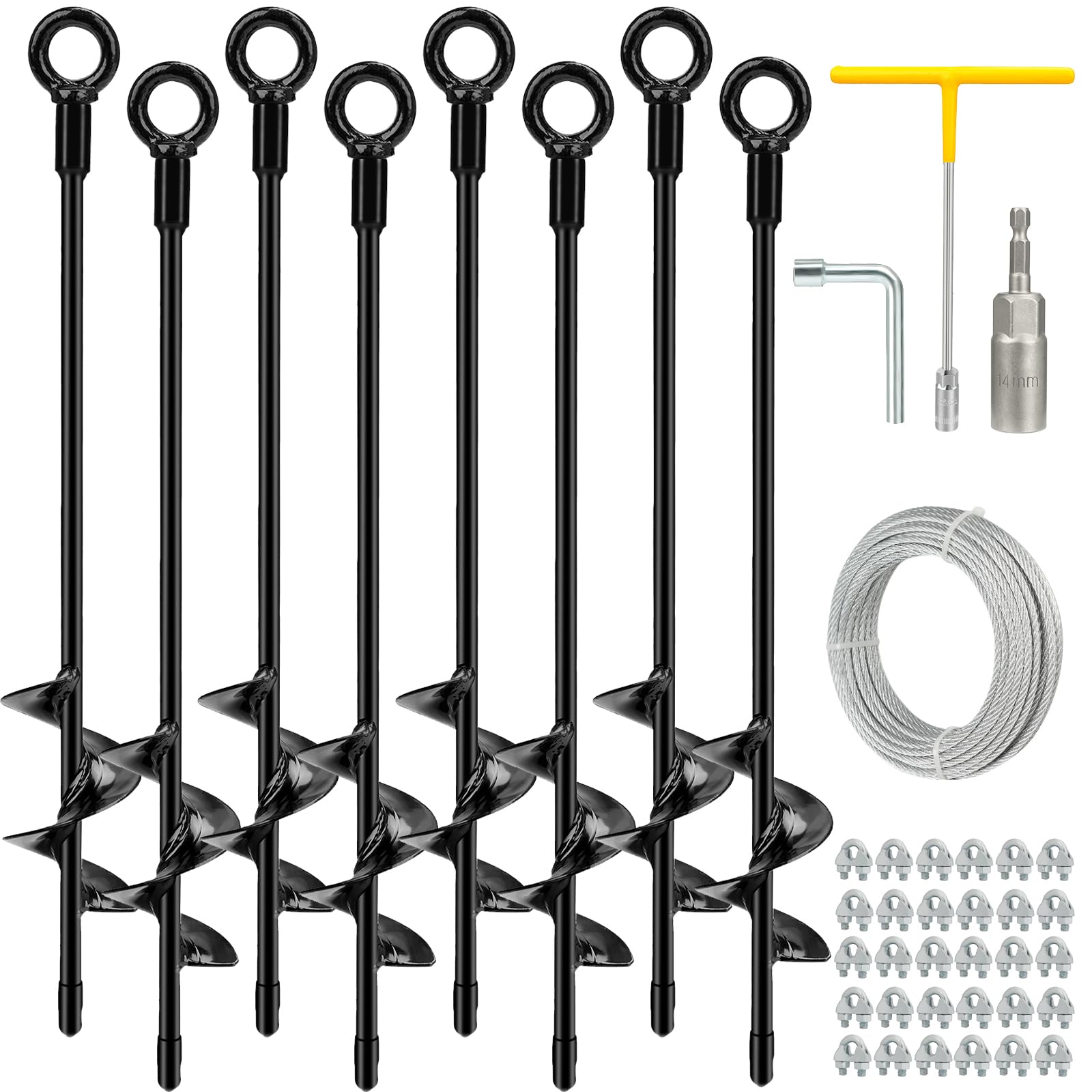 Snapklik.com : Hannger 8 Pack 18" Heavy Duty Ground Anchors Shed Anchor Kit