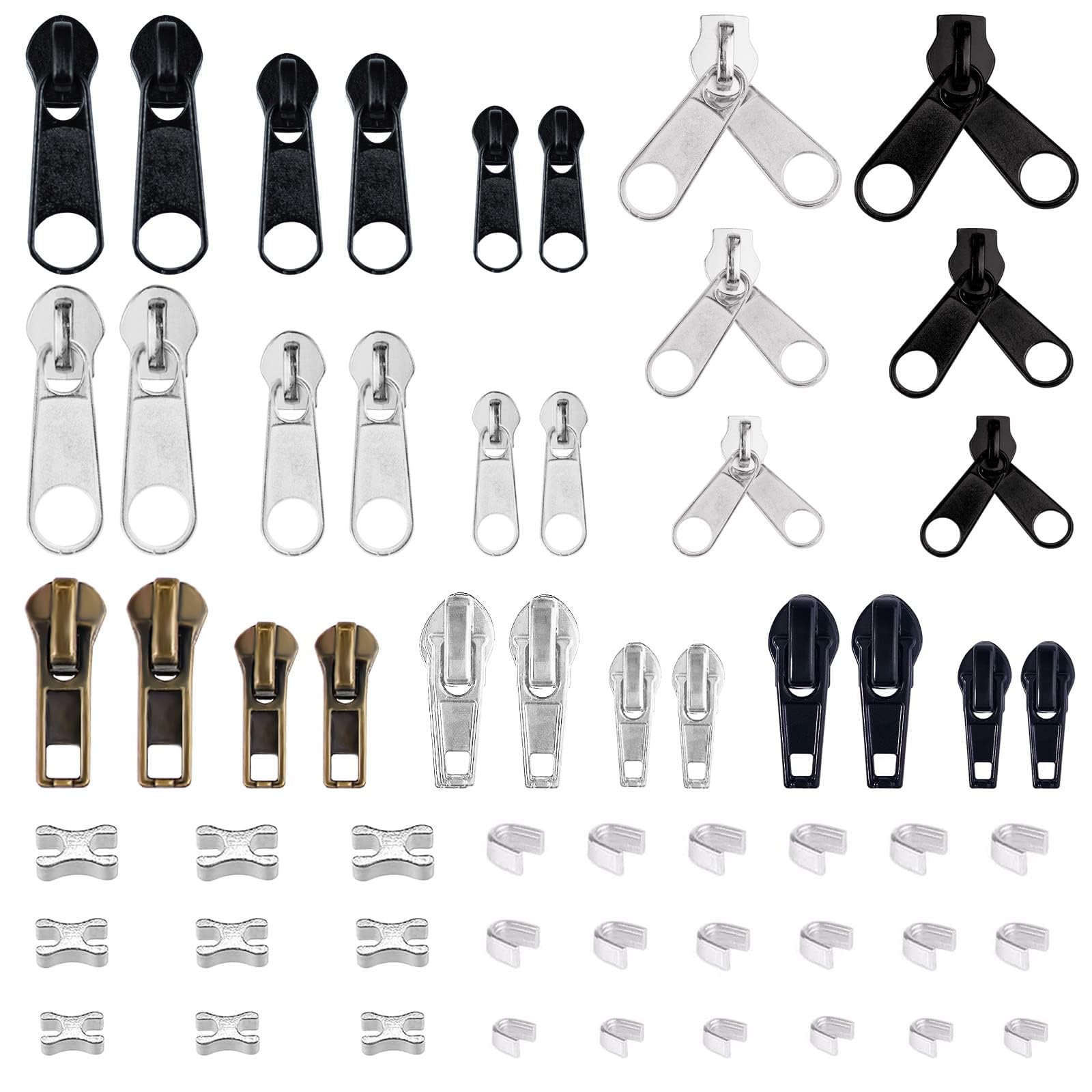 Amazon.com: Metal Zipper Head Slider Zipper Repair Kit Zipper Pulls ...