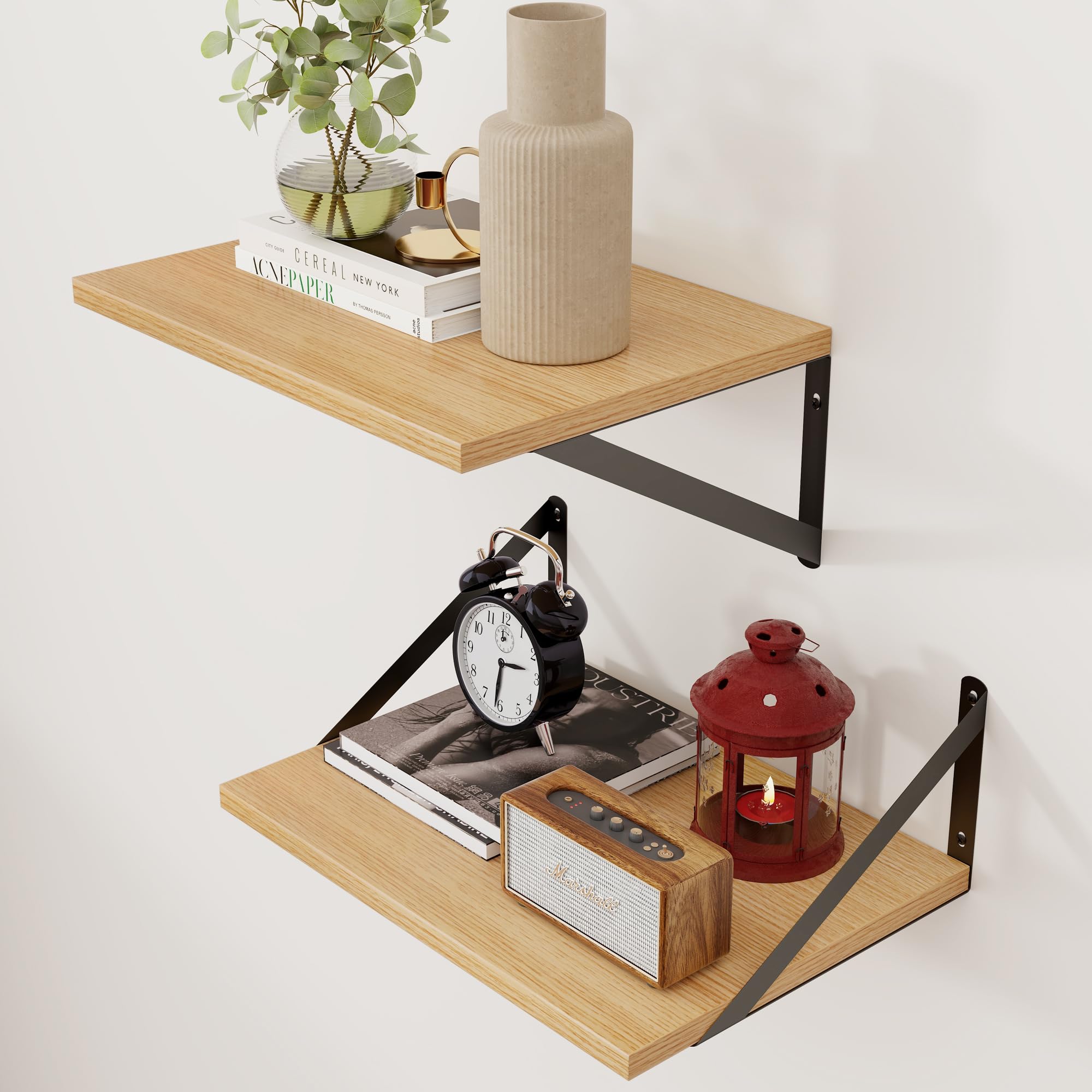 Amazon.com: Axeman Deep Floating Shelves, 12 Inch Deep Rustic Oak ...