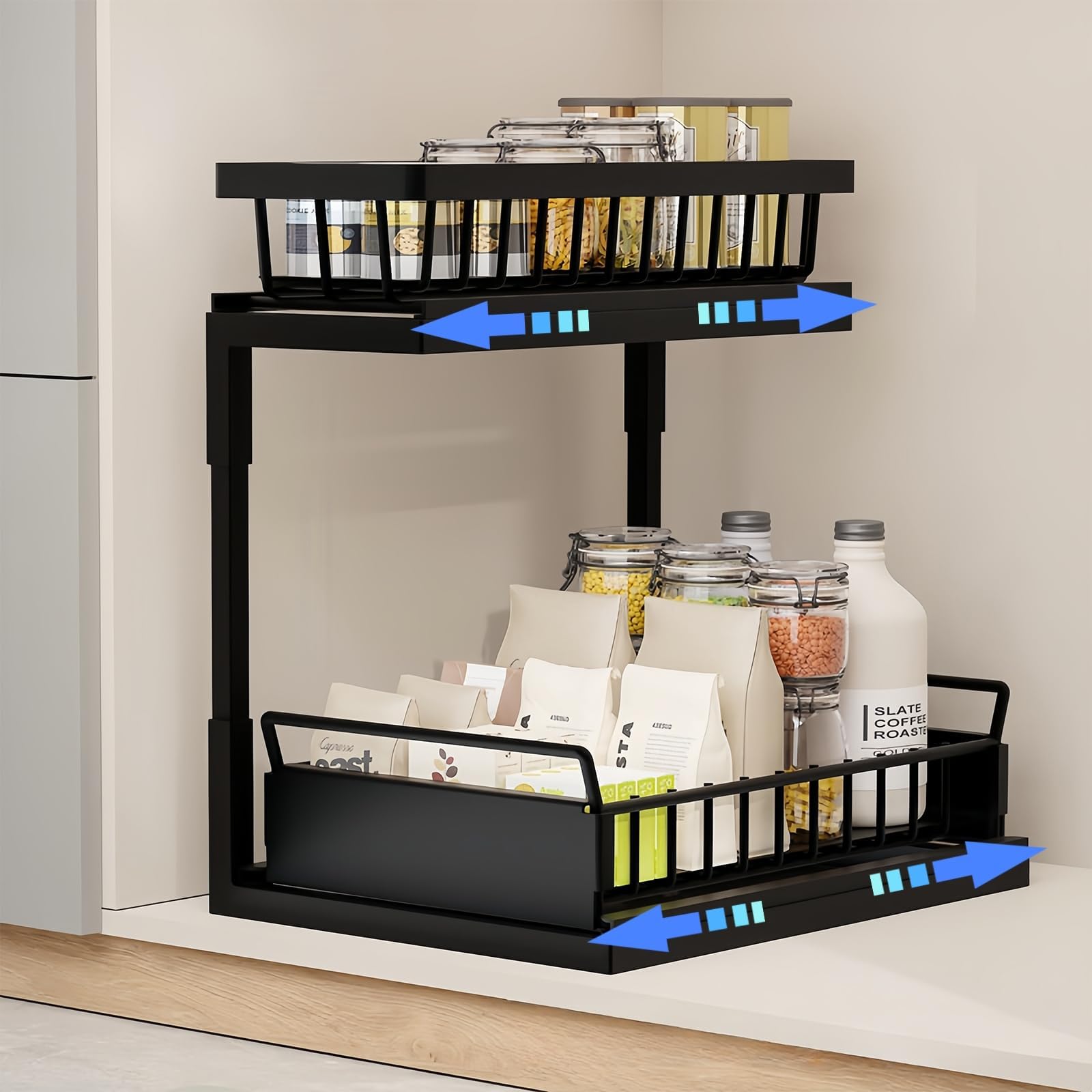 Amazon.com - Under Sink Organizer and Storage, 2-Tier Sliding Shelf ...