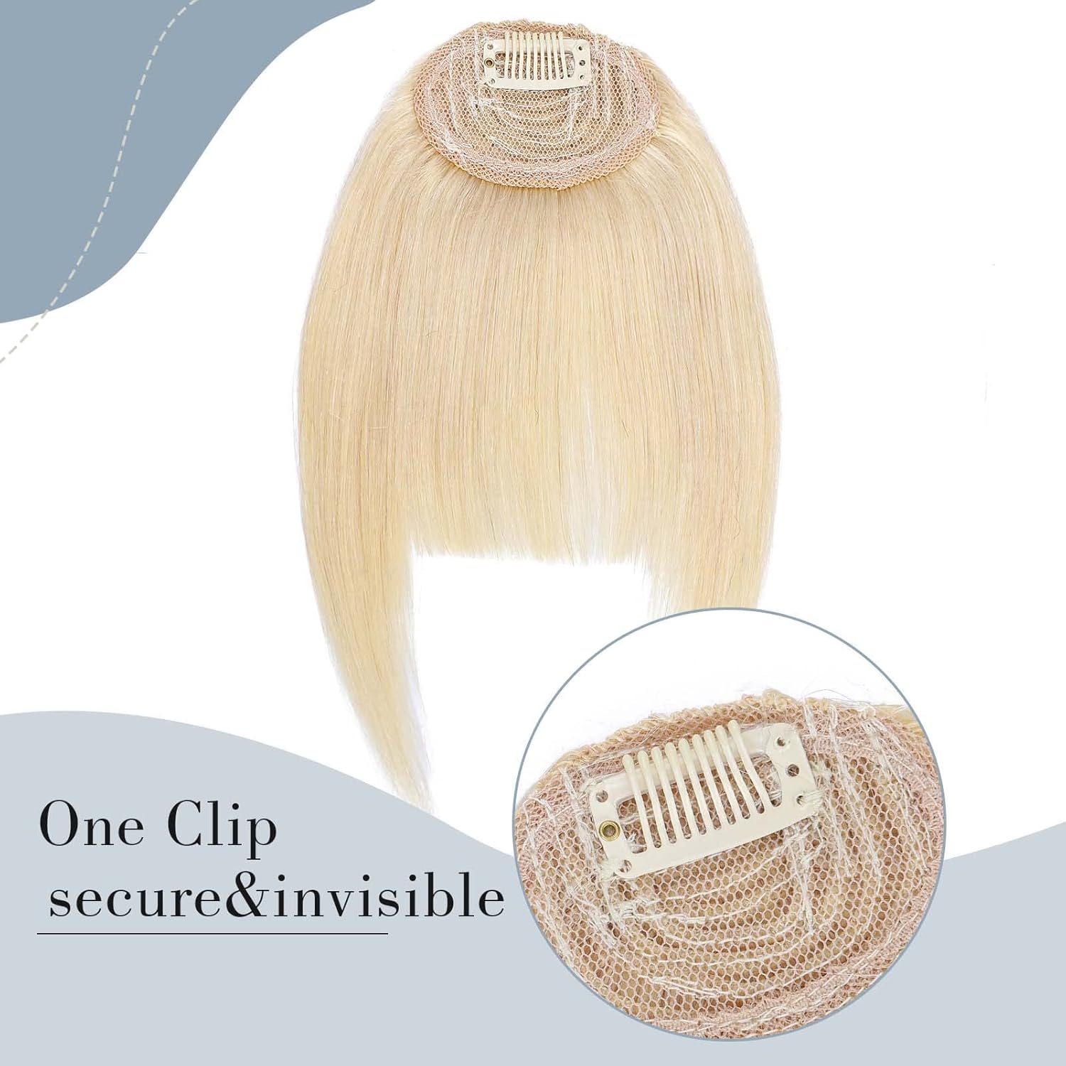 Clip in Fringe Human Hair Front Bangs 100% Real Hair Fringe Extensions ...